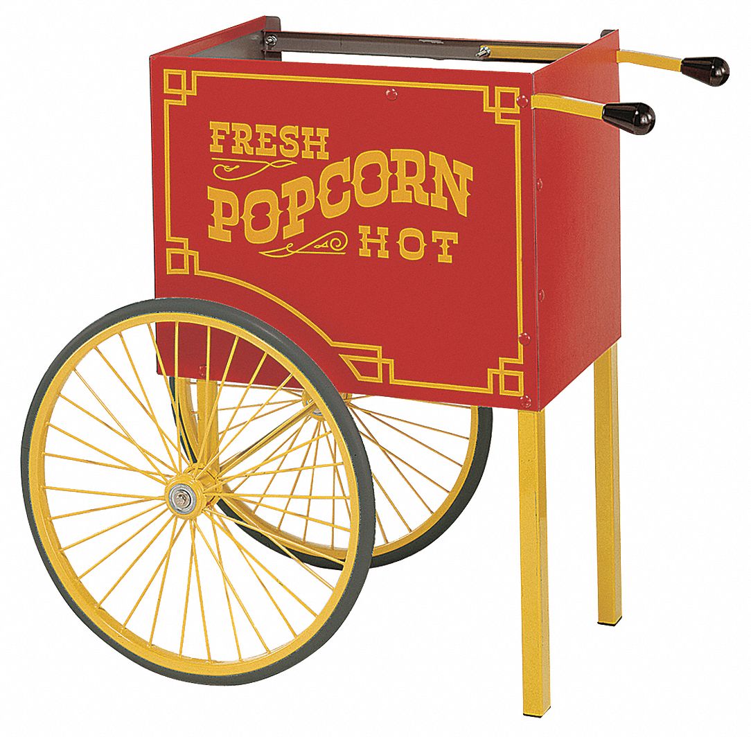 Stainless Steel, 32 1/4 in Overall Ht, Popcorn Wagon Base - 31EV94|T2WS ...
