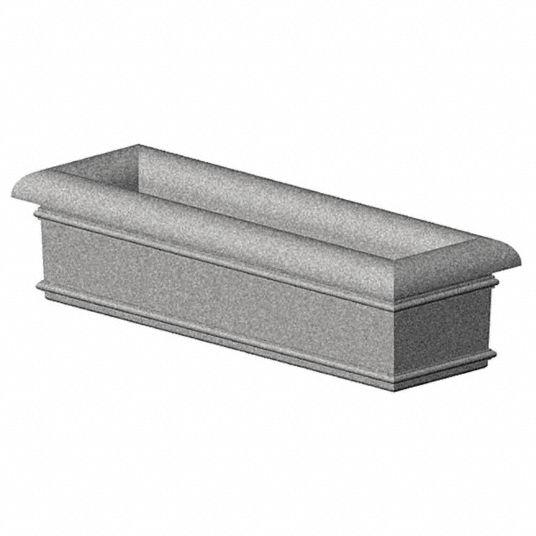 Rectangle, Gray, Planter Bollard - 31EX73|A72X24X18 - Grainger
