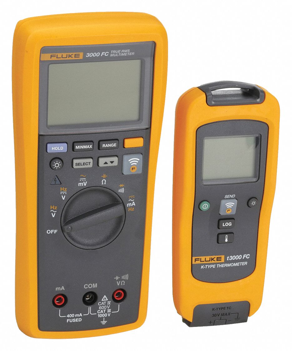 FLUKE, TRMS, Fluke T3000 Thermocouple Thermometer/Magnetic Hanging ...