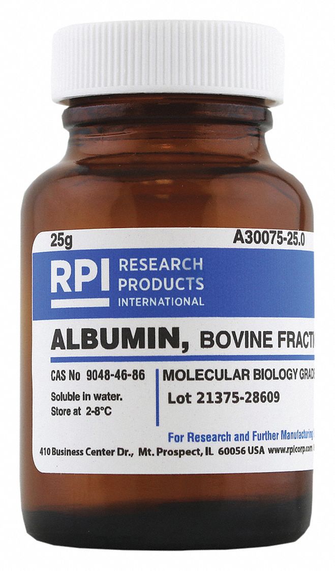 RPI Albumin, Bovine Fraction V (BSA): 25 g Container Size, Powder ...