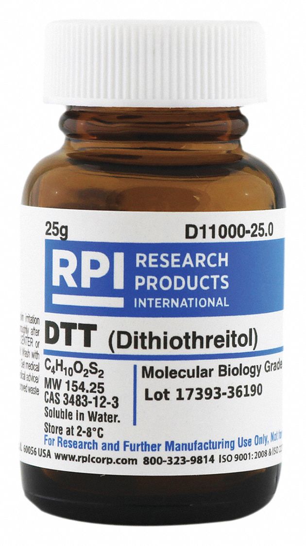 RPI DTT (DL-Dithiothreitol) (Clelands Reagent): 25 g Container Size ...