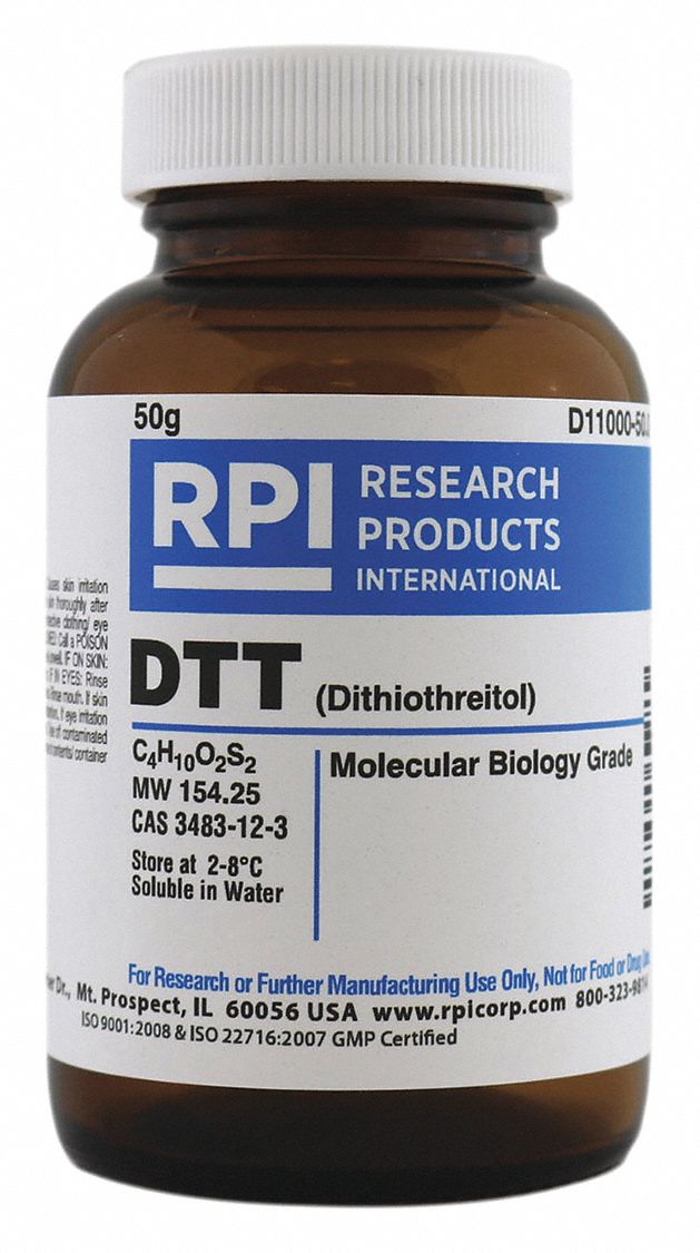 RPI DTT (DL-Dithiothreitol) (Clelands Reagent): 50 g Container Size ...