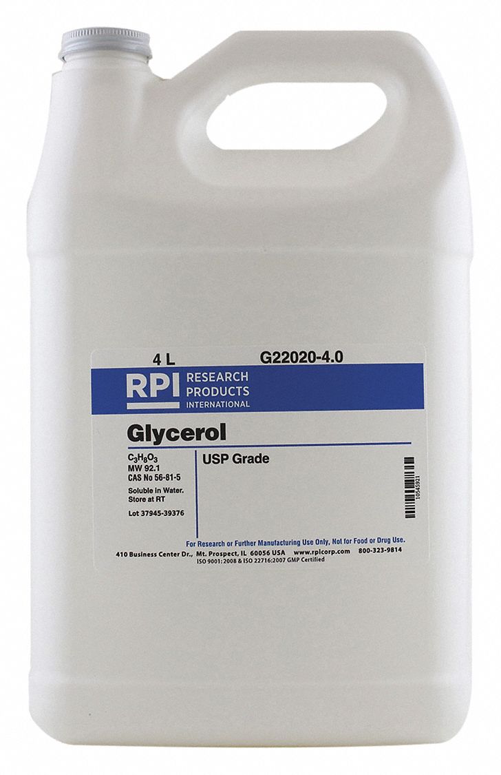 RPI Glycerol: 4 L Container Size, Liquid - 31FY49|G22020-4.0 - Grainger