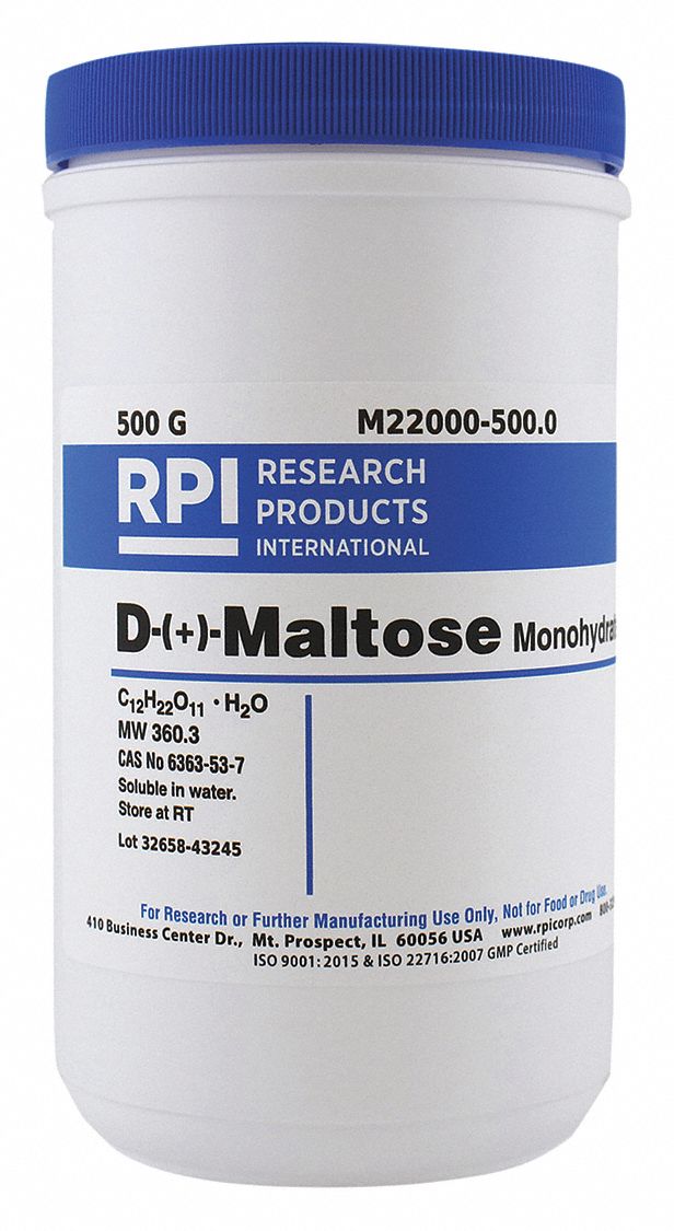 RPI D-(+)-Maltose Monohydrate, Powder, 500 g, 1 EA - 31FZ94|M22000-500. ...