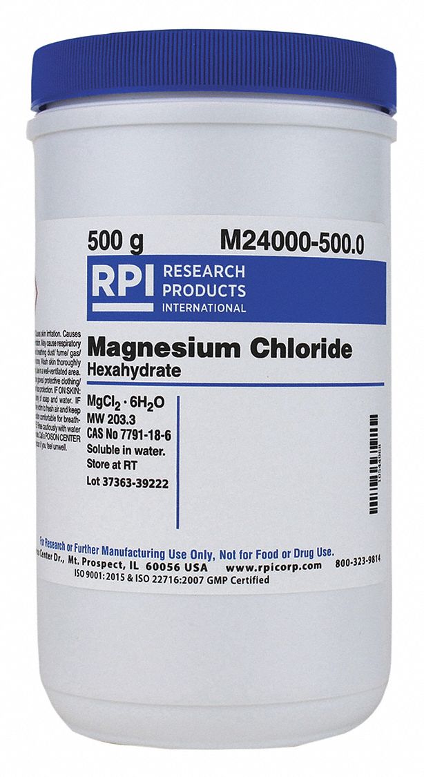 RPI Magnesium Chloride Hexahydrate, Powder, 500g, 1 EA - 31GA09|M24000 ...
