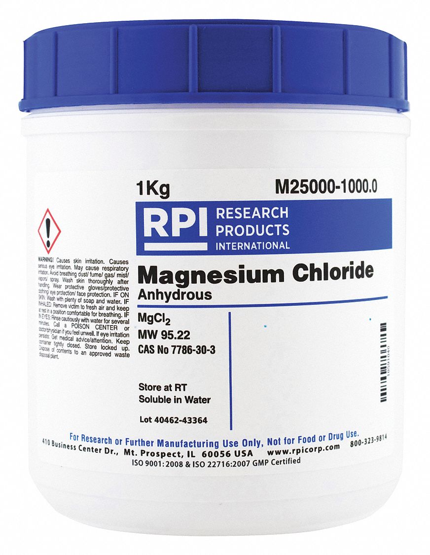 RPI Magnesium Chloride/Anhydrous: 1 kg Container Size, Powder - 31GA15 ...