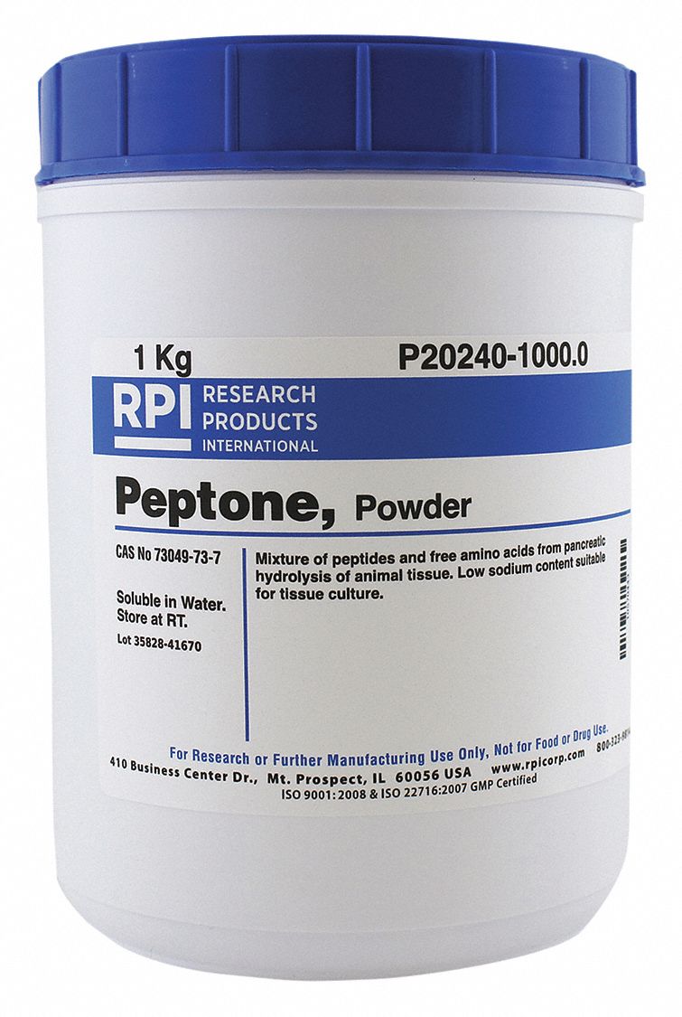 RPI Peptone, Powder, 1 kg, 1 EA - 31GC59|P20240-1000.0 - Grainger