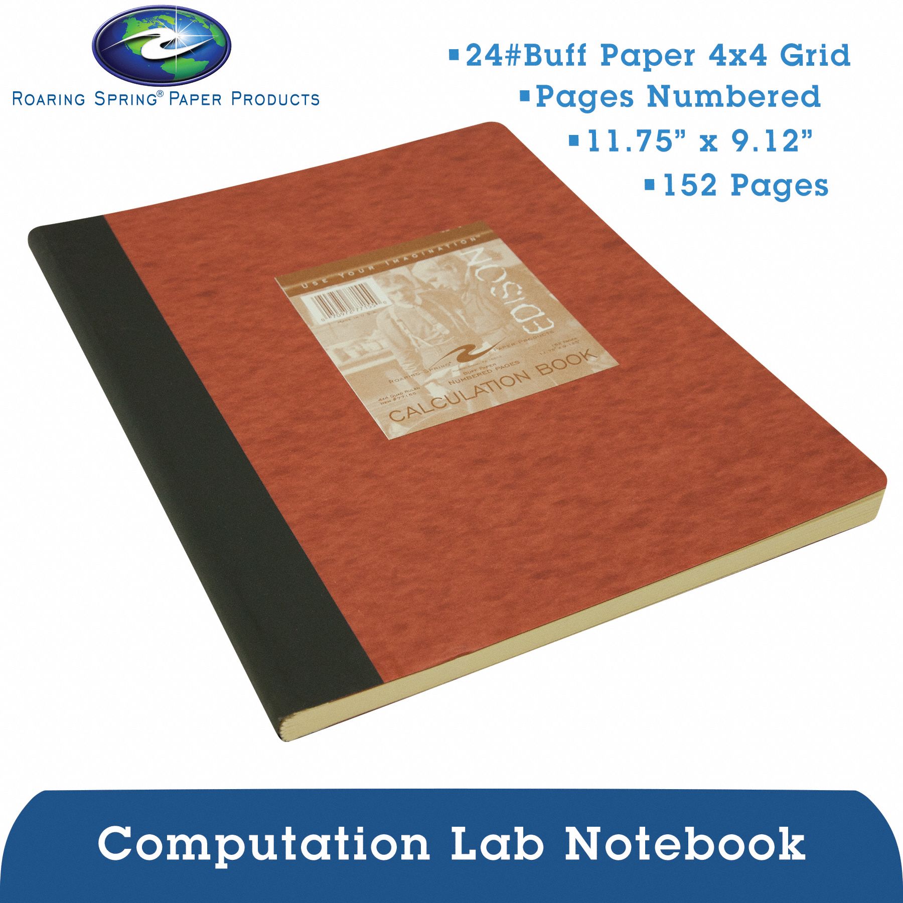 ROARING SPRING Notebook: Quadrille, Nonwirebound, 76 Sheets, Pages ...