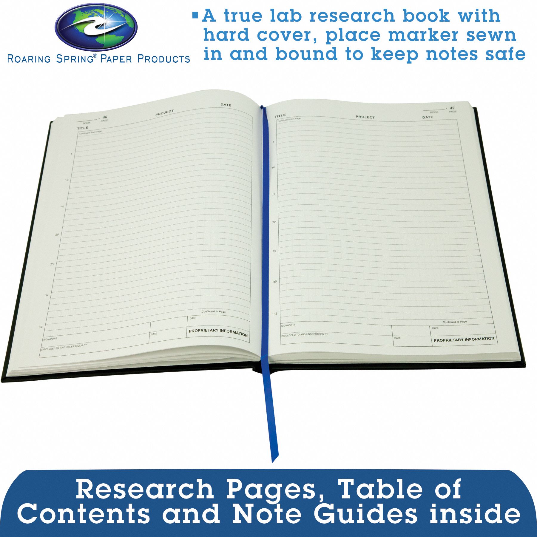 ROARING SPRING Notebook: Quadrille, Nonwirebound, 72 Sheets, Pages ...