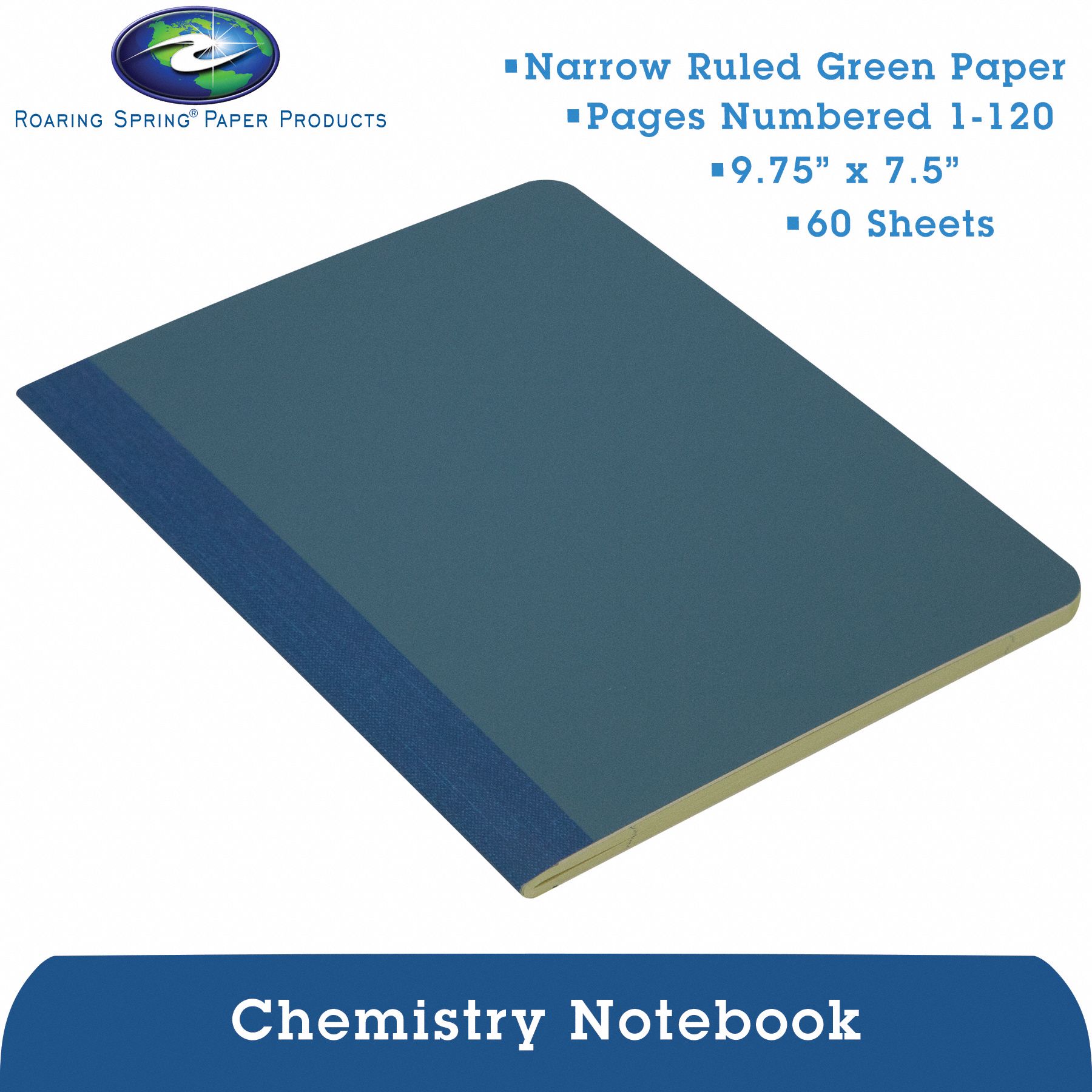 ROARING SPRING Notebook: Narrow, Nonwirebound, 60 Sheets, 0 Carbon ...