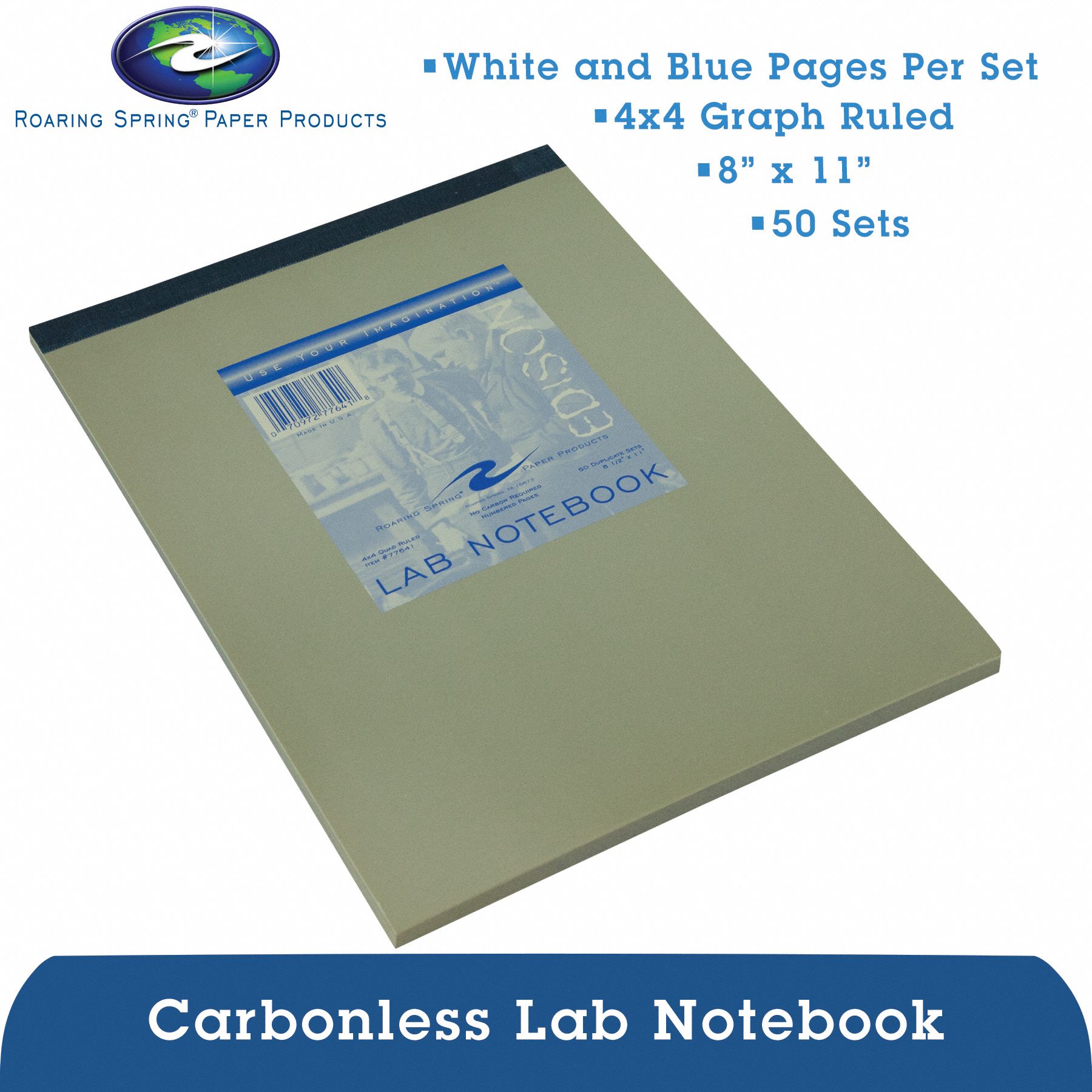 ROARING SPRING Notebook: Quadrille, Nonwirebound, 100 Sheets, Pages ...