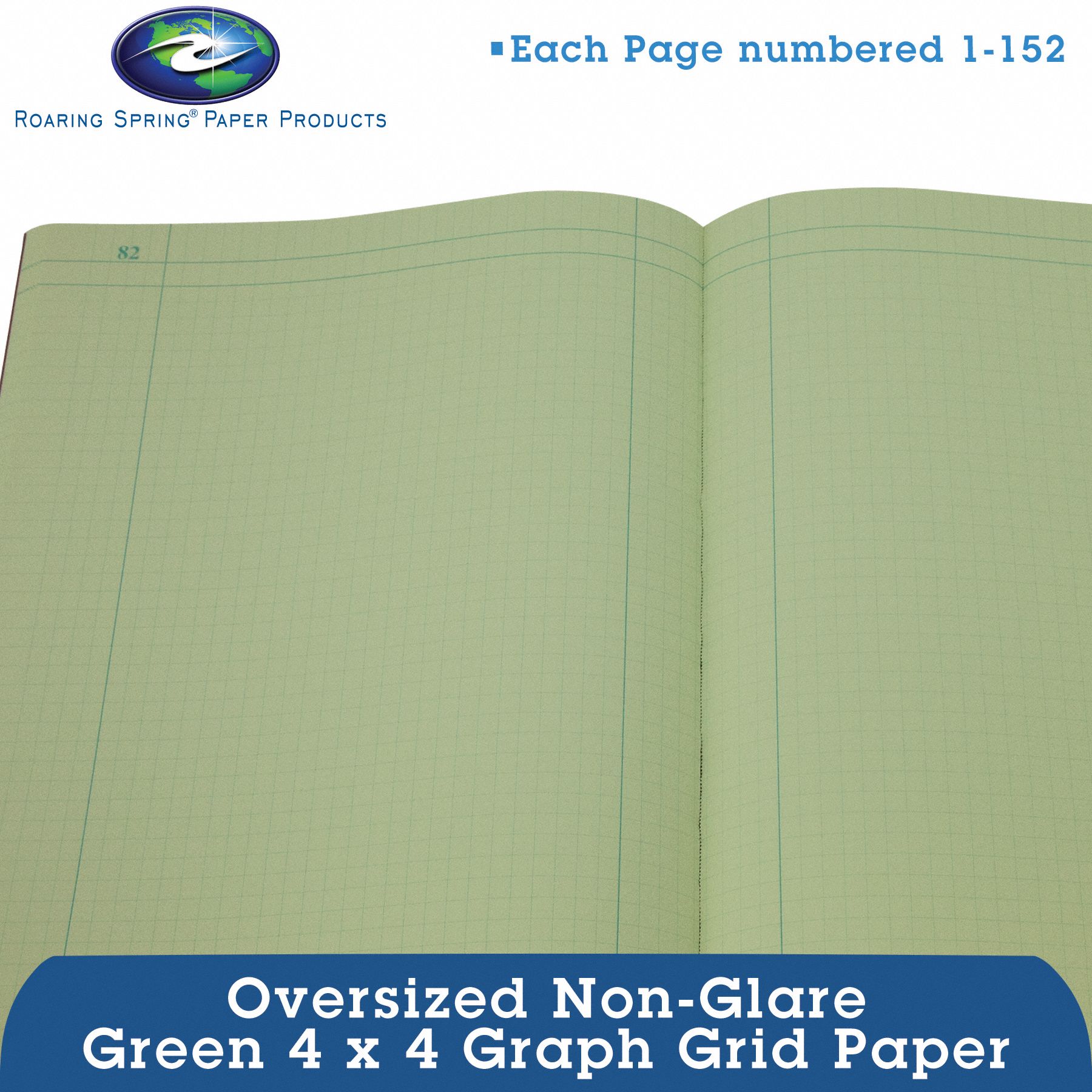 ROARING SPRING Notebook: Quadrille, Nonwirebound, 152 Sheets, Pages ...