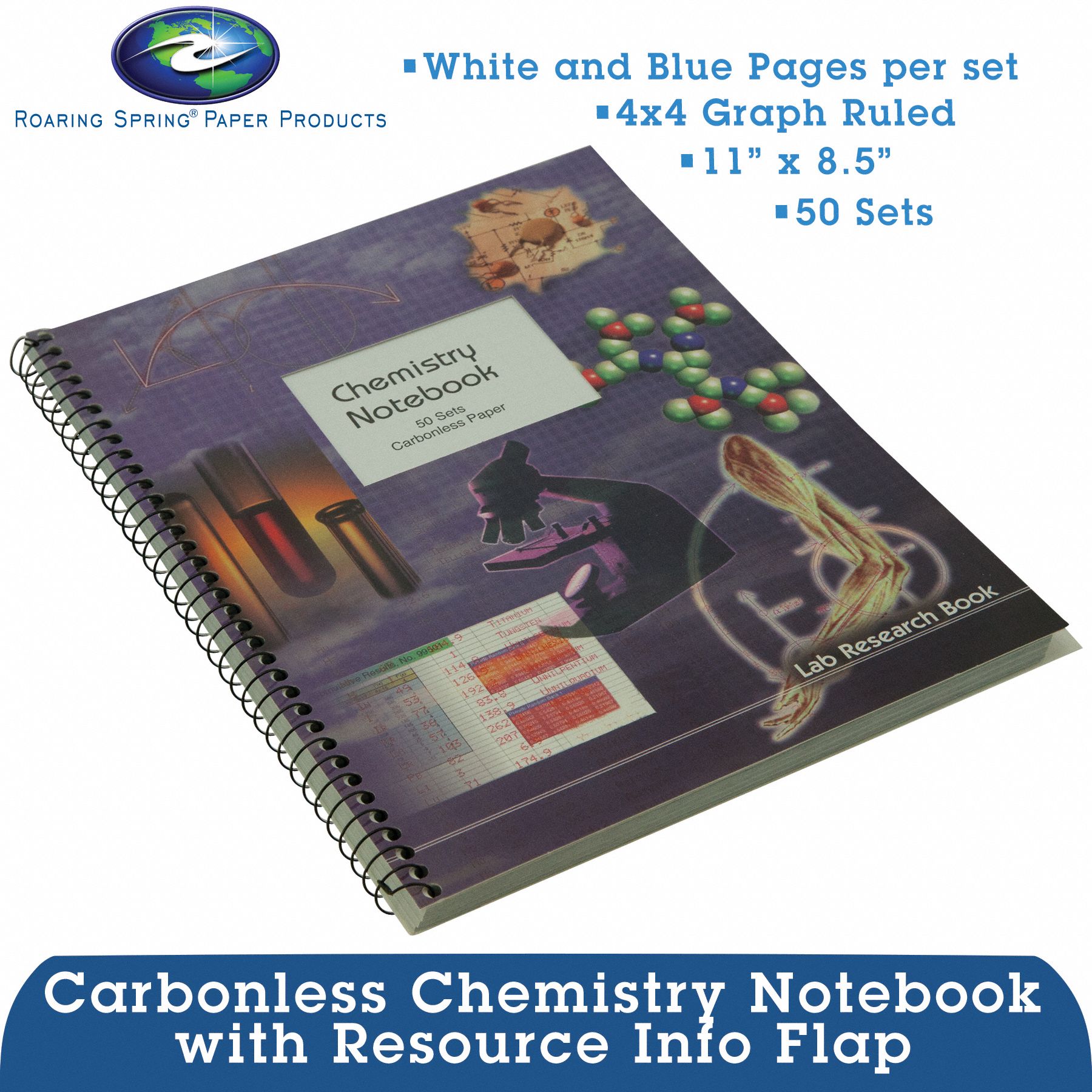 ROARING SPRING Notebook: Quadrille, Wirebound, 100 Sheets, 0 Carbon ...