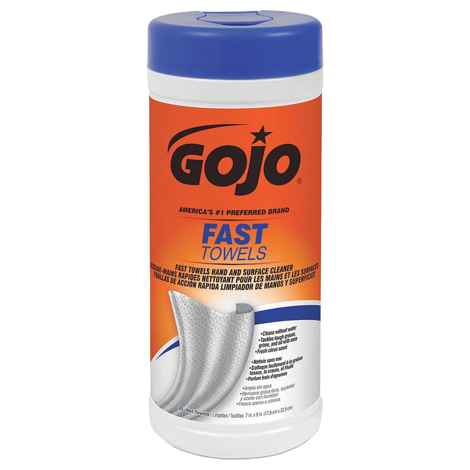GOJO, 25 Wipes per Container, Citrus, Hand Cleaning Towels - 31HJ70 ...