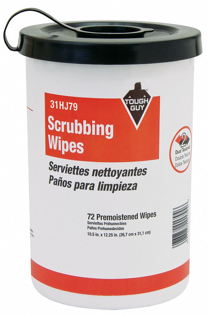 TOUGH GUY, 72 Wipes per Container, Citrus, Hand Cleaning Towels ...