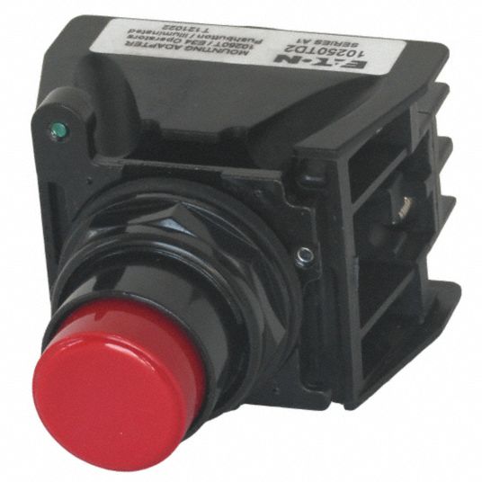 EATON, Red, 30 mm Size, Hazardous Location Push Button with Contacts ...
