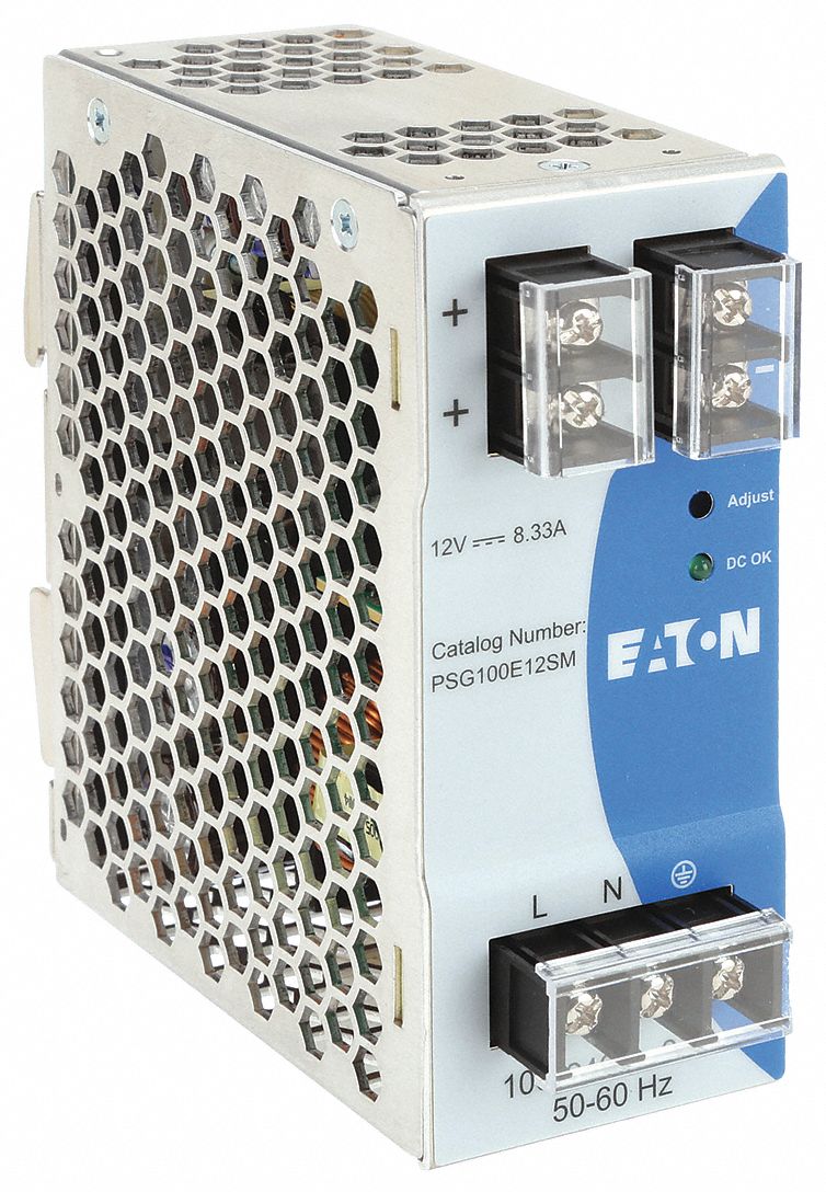 EATON, DIN Rail, 100 W Output Power - Rated, DC Power Supply - 31HL45 ...