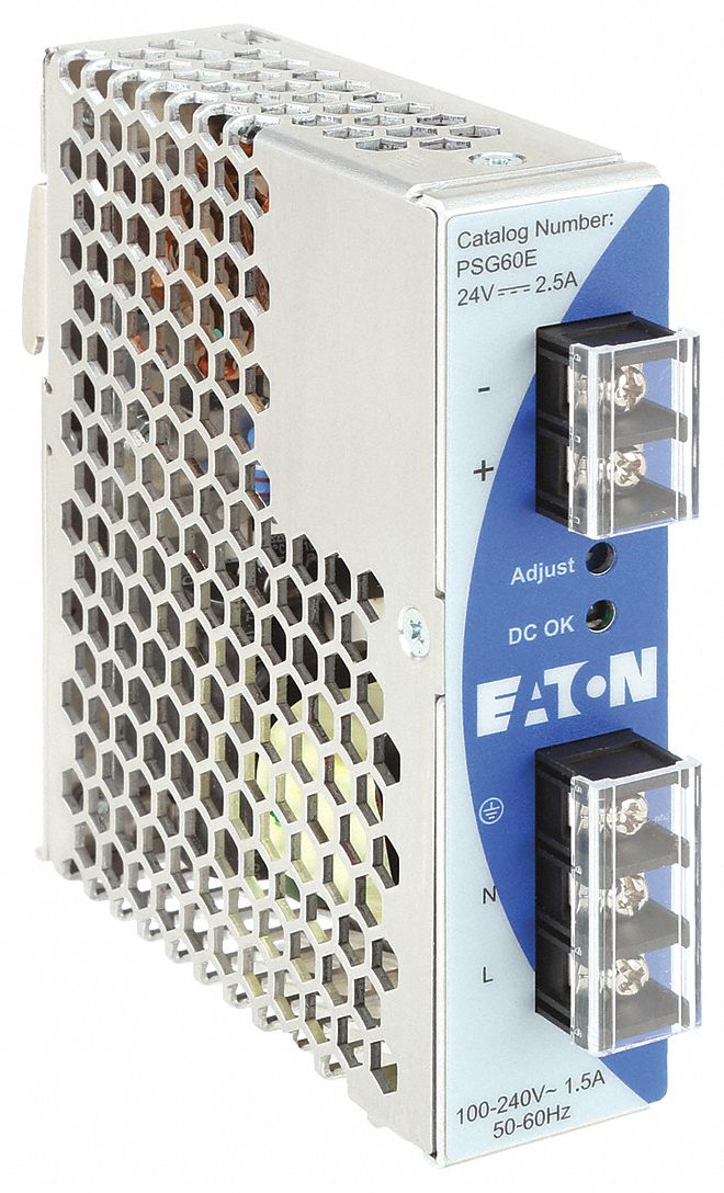 EATON, DIN Rail, 60 W Output Power - Rated, DC Power Supply - 31HL59 ...