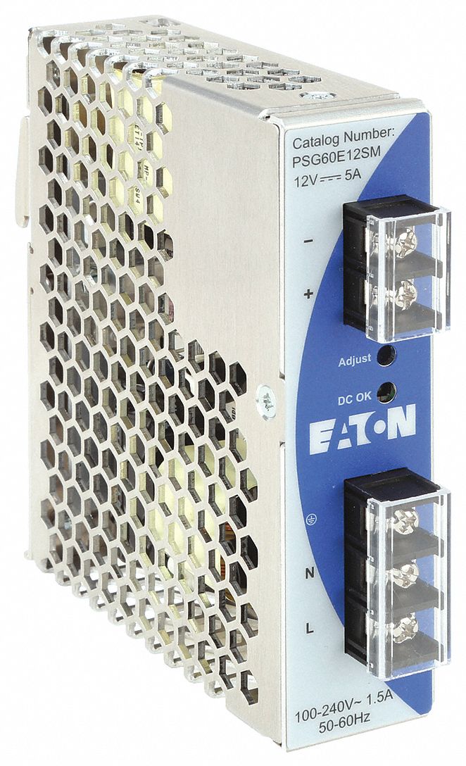 EATON, DIN Rail, 60 W Output Power - Rated, DC Power Supply - 31HL60 ...