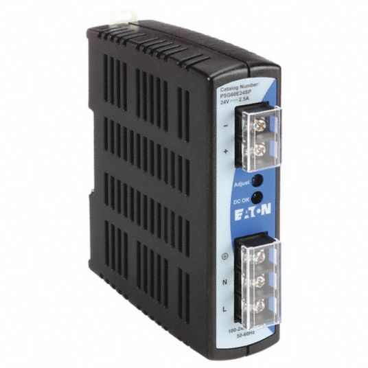 EATON, DIN Rail, 60 W Output Power - Rated, DC Power Supply - 31HL62 ...