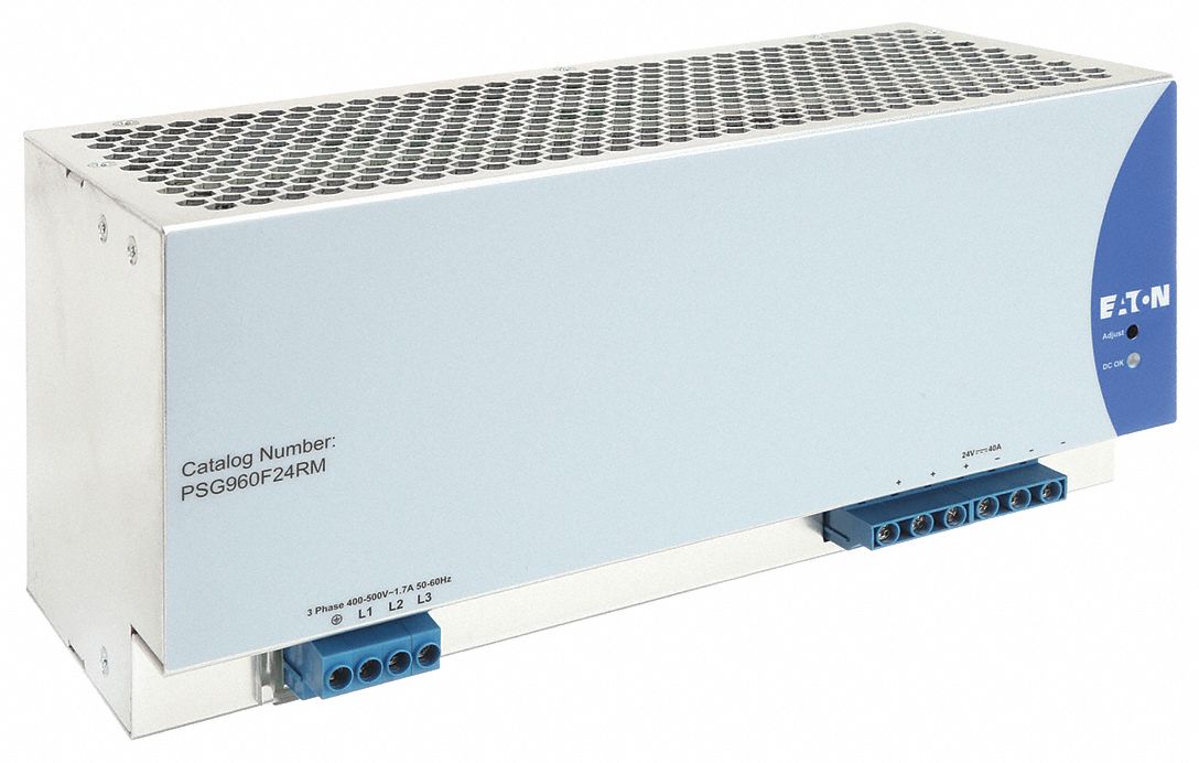 EATON, DIN Rail, 960 W Output Power - Rated, DC Power Supply - 31HL65 ...