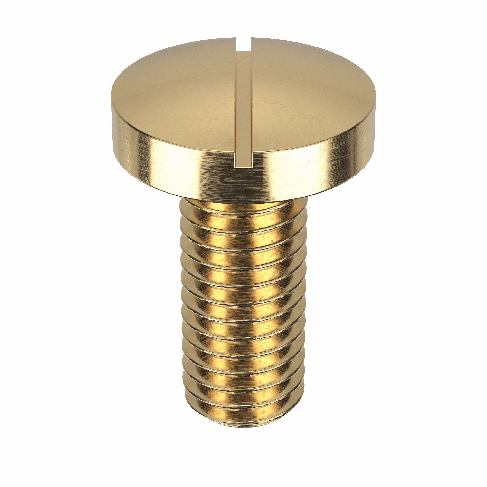 APPROVED VENDOR MACHINE SCREW, M5 THREAD, 12MM L, BRASS, PLAIN, PAN, SLOTTED, DIN 85/DIN EN ISO ...