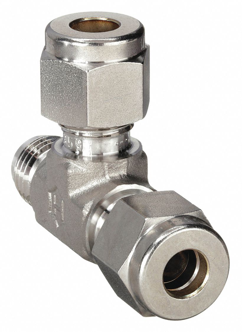 316 Stainless Steel, Compression x Compression x Compression, Union Tee ...