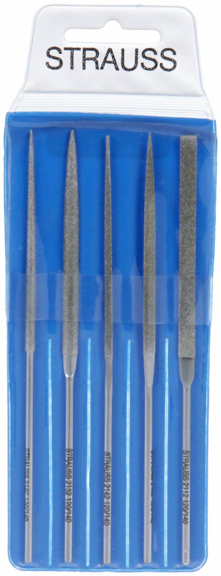 STRAUSS Needle File Set: Equaling/Half Round/Round/Square/Triangular ...