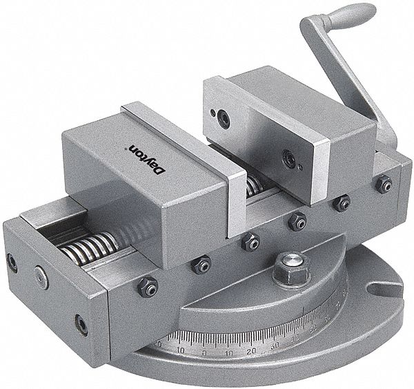 Machine Vise, Self Centering, Swivel Base, 5 Jaw Opening (In.), 5 Jaw ...