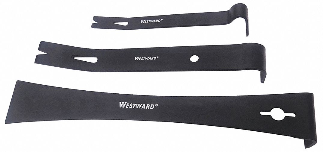 WESTWARD Pry Bar Set: Double Claw/Wedge End, 5 1/2 in_7 in_9 1/2 in ...