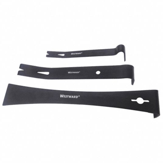 WESTWARD Pry Bar Set: Double Claw/Wedge End, 5 1/2 in_7 in_9 1/2 in ...