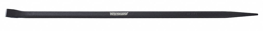 WESTWARD Pry Bar: Point End, 30 in Overall Lg, T No, Straight End Angle ...