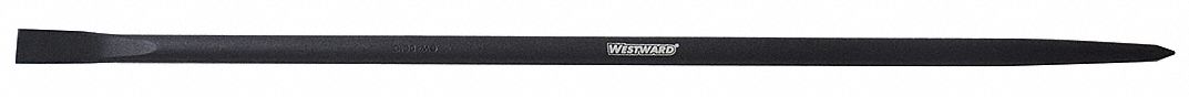 WESTWARD Pry Bar: Point End, 36 in Overall Lg, T No, Straight End Angle ...
