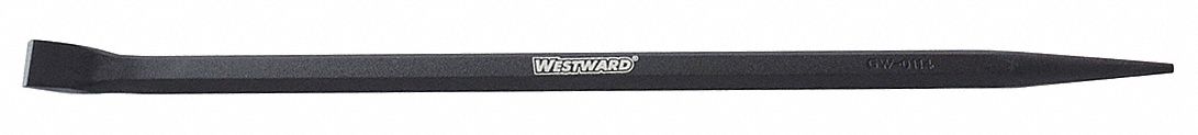 WESTWARD Pry Bar: Point End, 24 in Overall Lg, T No, Straight End Angle ...