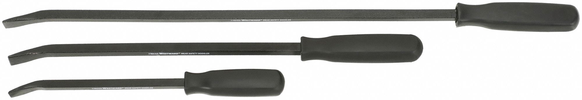 WESTWARD Screwdriver Handle Pry Bar Set: Chisel End, 12 in_18 in_25 in ...