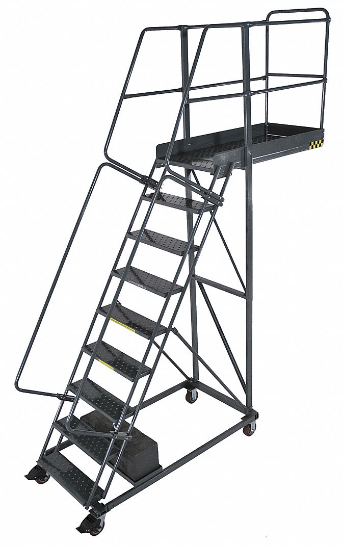 BALLYMORE, 7.5 ft Platform Ht, Unassembled, Rolling Cantilever Ladder ...