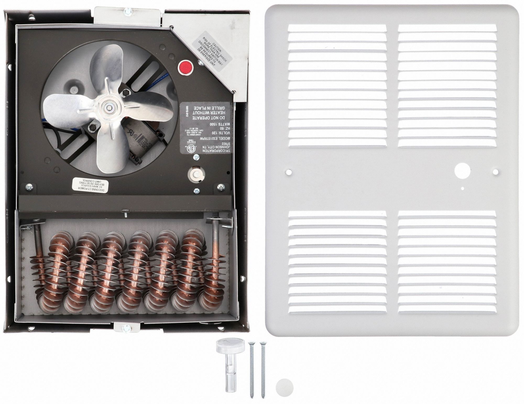 MARKEL PRODUCTS Recessed Electric Wall-Mount Heater, 1500W, 120V AC, 1 ...