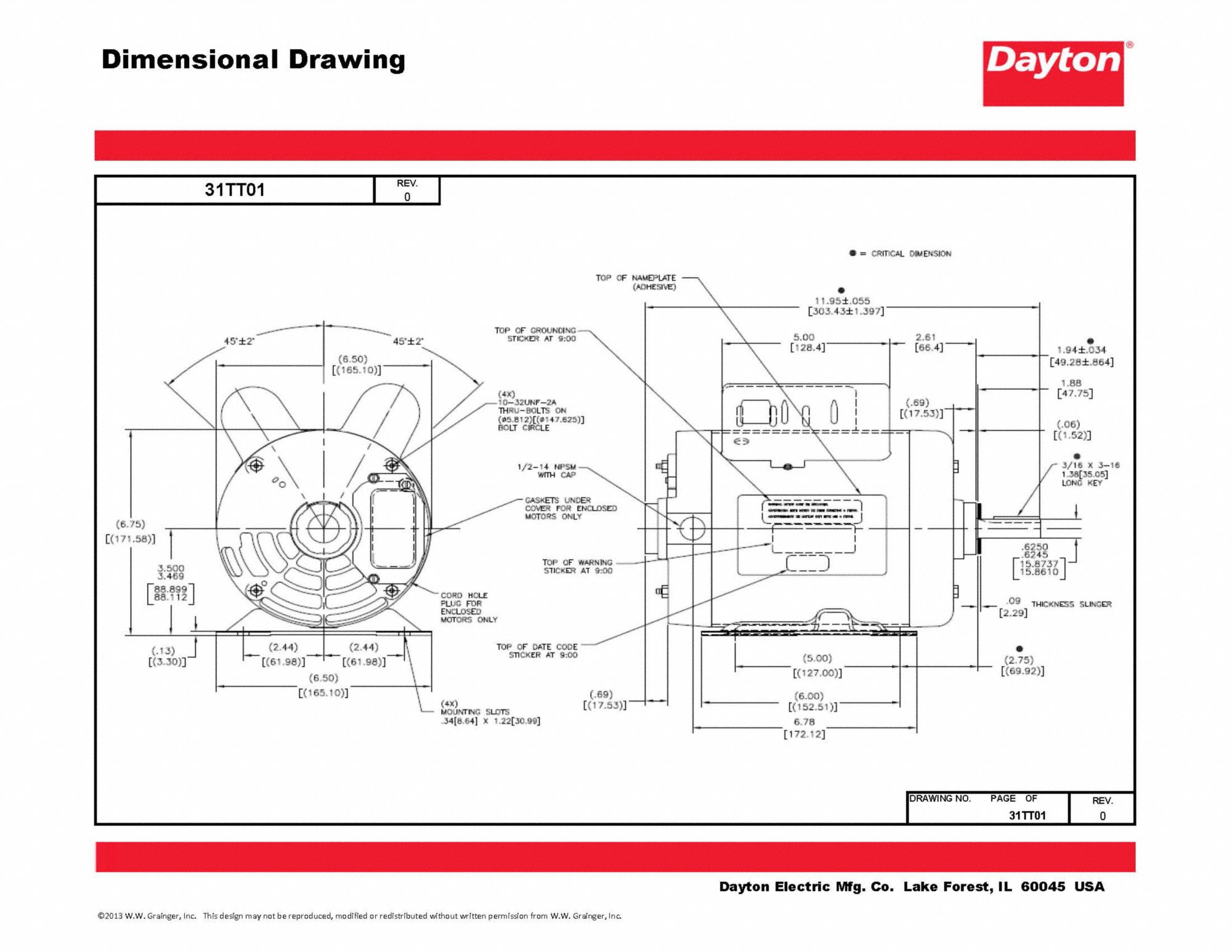 DAYTON General Purpose Motor: Open Dripproof, Rigid Base Mount, 2 HP ...