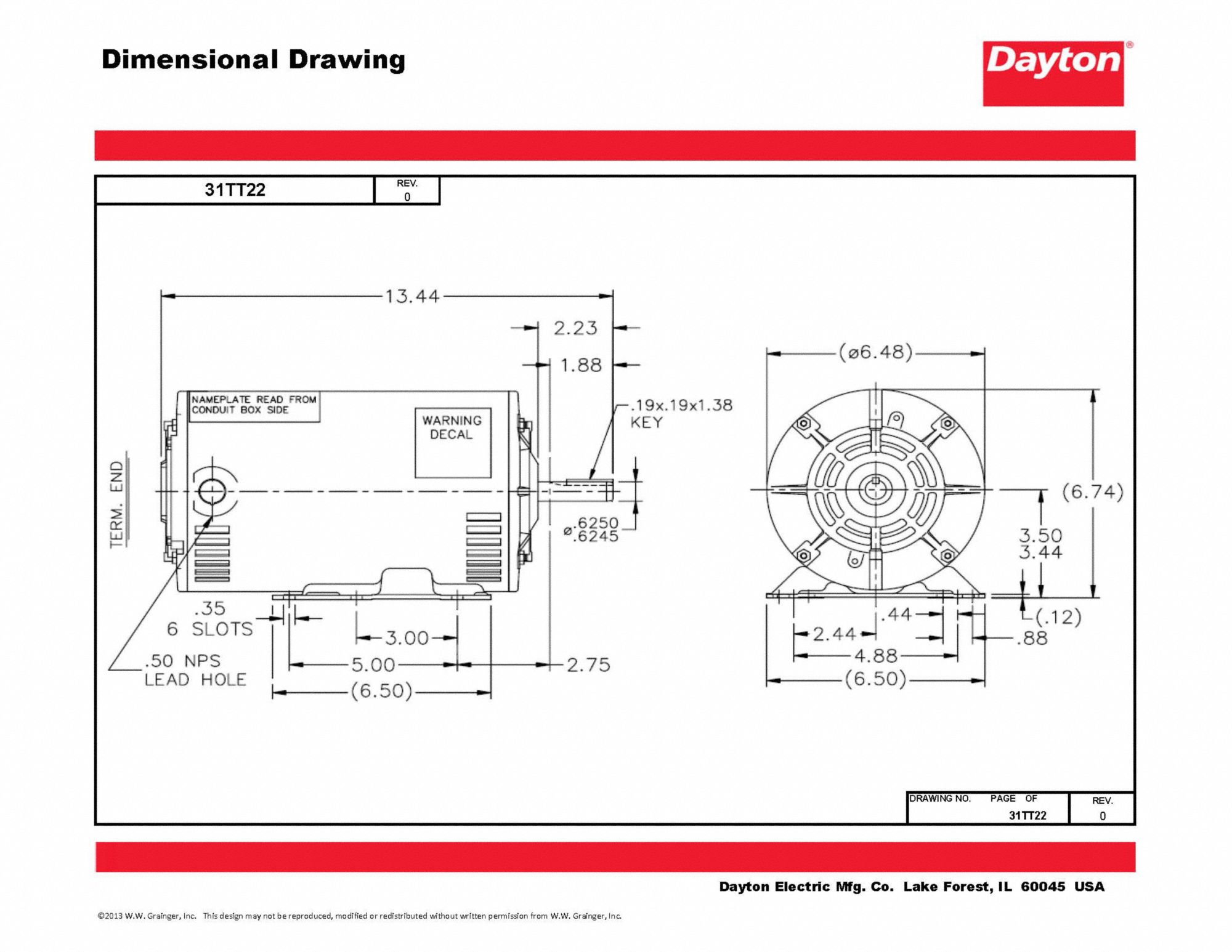 DAYTON General Purpose Motor: Open Dripproof, Rigid Base Mount, 2 HP ...