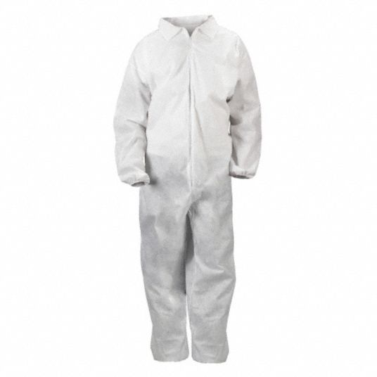CONDOR, White, Serged Seam, Coveralls - 31TU99|31TU99 - Grainger
