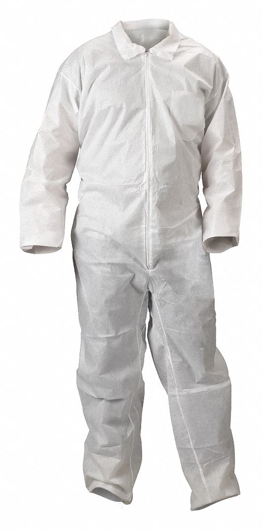 CONDOR, White, Serged Seam, Coveralls - 31TU94|31TU94 - Grainger