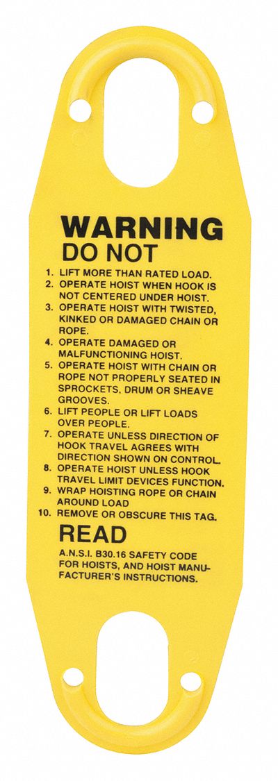 BUDGIT, Electric Chain Hoists, BEH, Warning Label - 31TX81|22559401 ...