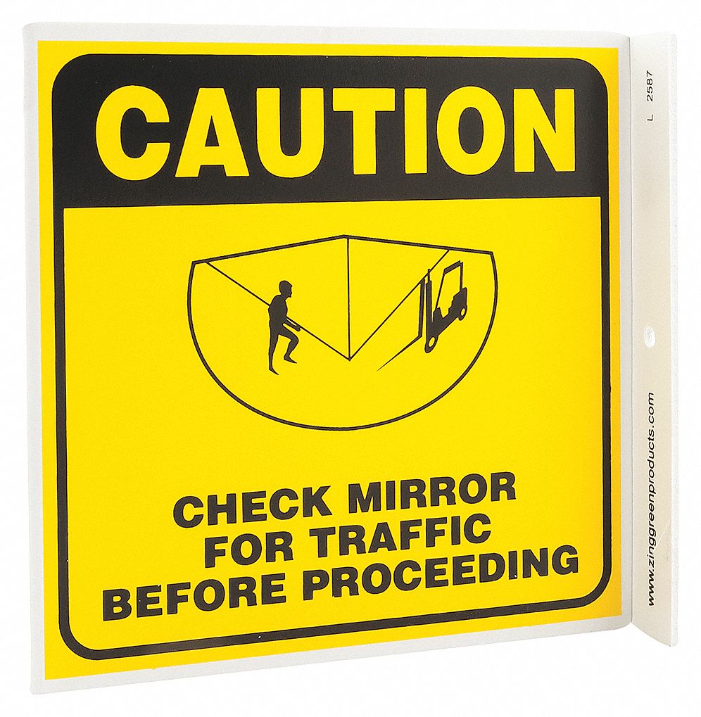 ZING L SIGN CHECK MIRROR 7X7 PL - Road Construction, Parking and ...