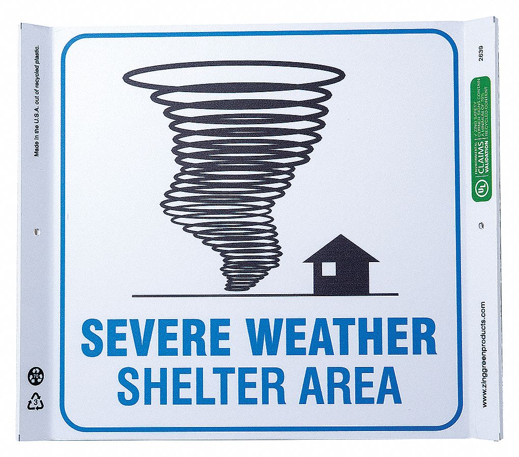 ZING CORNER SIGN SEVERE WEATHER 10X10 PL - Office and Facility Signs ...