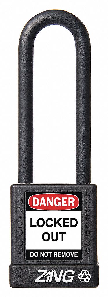 ZING PADLOCK 3IN SHACKLE BLACK KD - Lockout Padlocks - ZNG7052 | 7052 ...