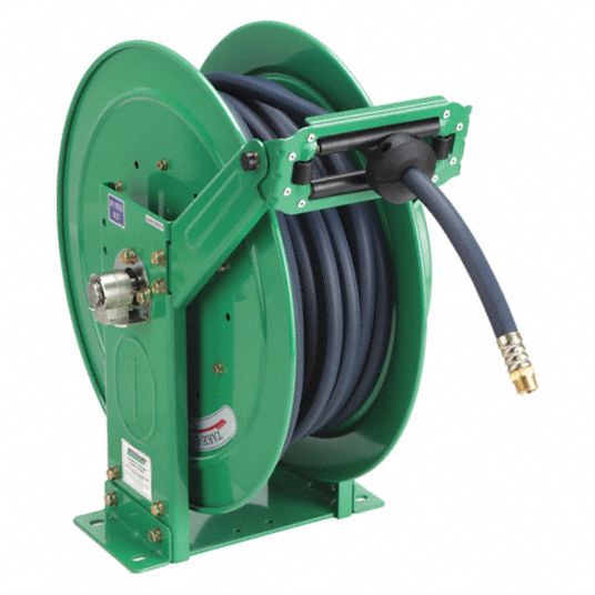 75 ft (1/2 in I.D.), 1/2 in MNPT, Spring Return Hose Reel - 31XG63 ...