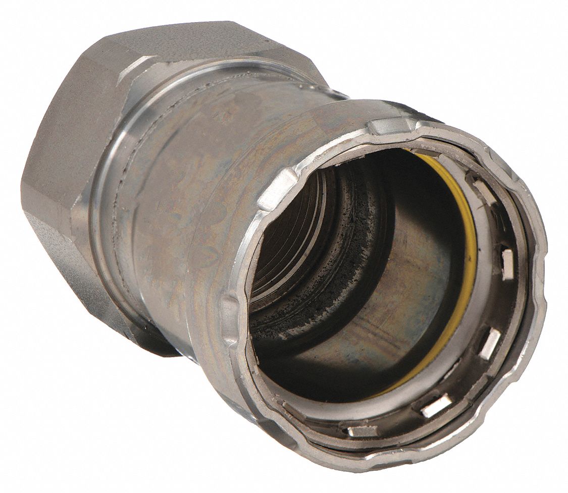 VIEGA MEGAPRESS, 1 1/2 in Pipe x 1/2 in Pipe Size, Press-fit x FNPT ...