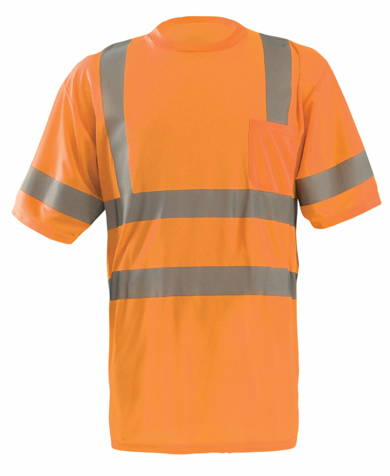 OCCUNOMIX T-Shirt: ANSI Class 3, 2XL, Orange, U, Short, T-Shirt Shirt ...