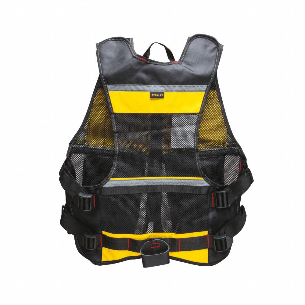STANLEY Tool Vest: Polyester, Gen Purpose, 16 Pockets, Padded - 31XR39 ...