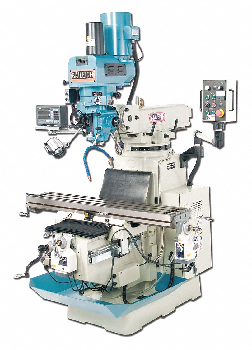 BAILEIGH INDUSTRIAL, 10 in Table Lg, 54 in Table Wd, Knee/Column ...